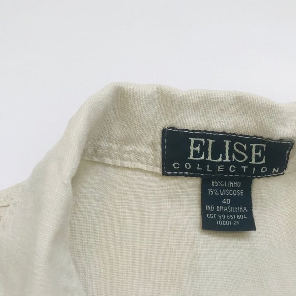 Elise Collection | Tops | Elise Collection Linen Blend Tan Button Down ...
